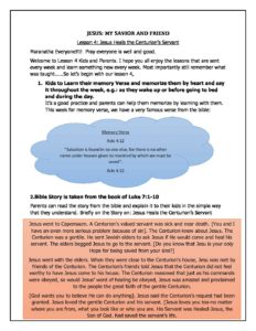 Preschool Sunday School Activity Sheet Lesson 4 | Living Way Church